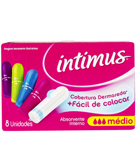 Absorvente intimus interno medio 8 unidades na Drogaria Cristal