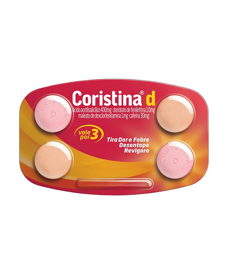 Coristina d pro 4 comprimidos na Drogaria Cristal Online