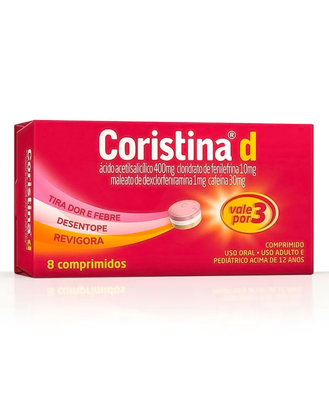 Coristina d pro 8 comprimidos na Drogaria Cristal Online