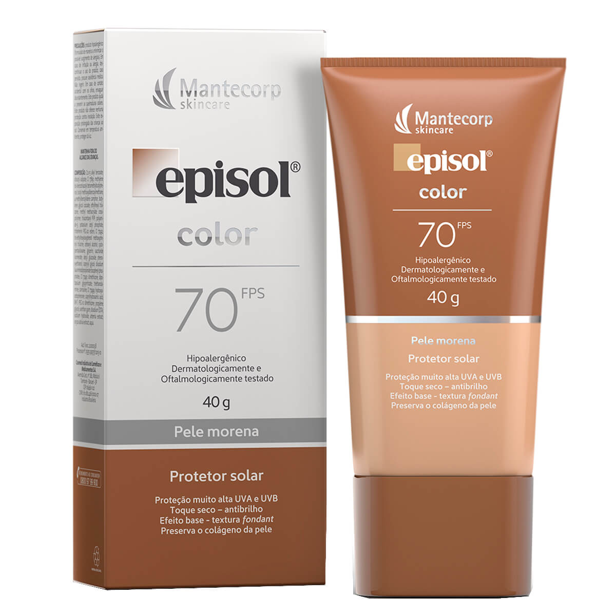 Protetor Solar Episol Color Fps70 Morena 40g na Drogaria Cristal Online