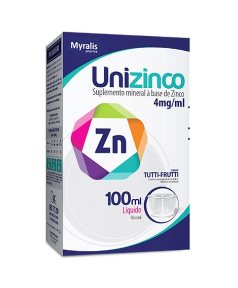 Unizinco Solução 100ml na Drogaria Cristal Online