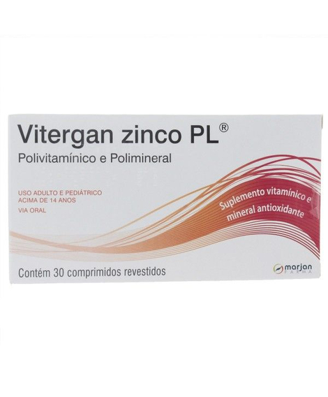 Vitergan zinco plus 30 comprimidos na Drogaria Cristal